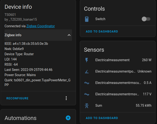 [Device Support Request] tuya DINRail Power meter TS0601_TZE200_lsanae15 · Issue #1768 · zigpy ...