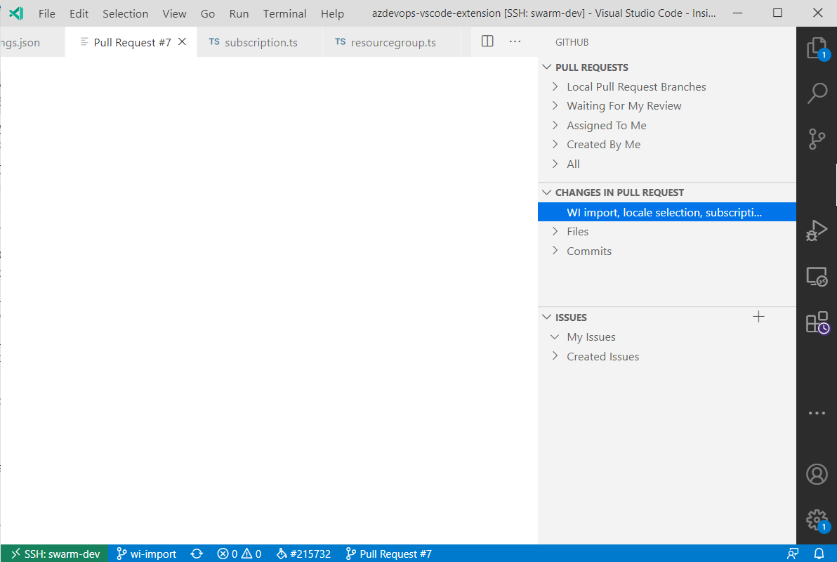 Remote Blank Pull Request View · Issue 1835 · Microsoftvscode Pull Request Github · Github