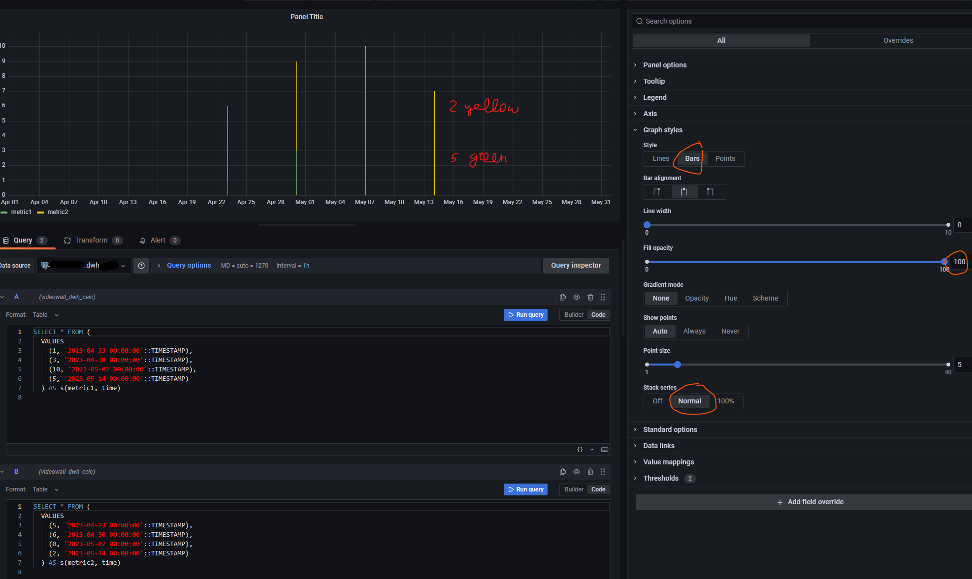 Time series bars become thin even for the same time points for multiple metrics · Issue #66533 ...