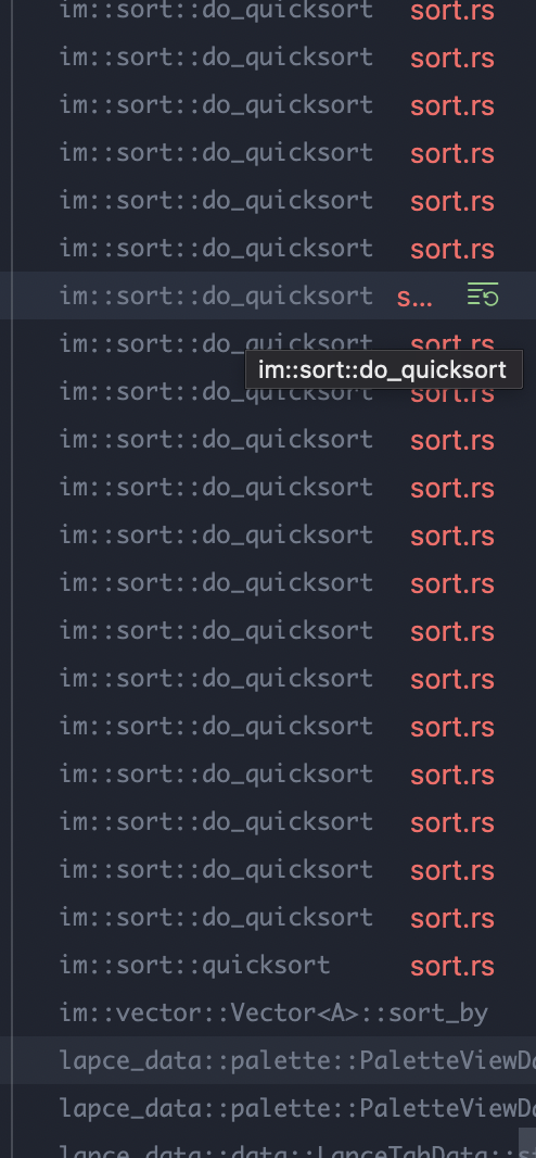 Stack Overflow when sorting PaletteItem · Issue #1606 · lapce/lapce · GitHub