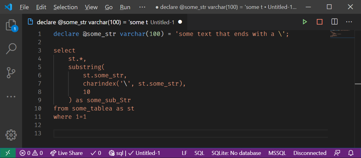 Syntax Colorizations misread CHARINDEX('\') · Issue #1680 · microsoft ...