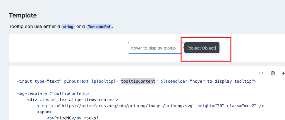 Tooltip doesn't accept TemplateRef anymore · Issue #13866 · primefaces/primeng · GitHub