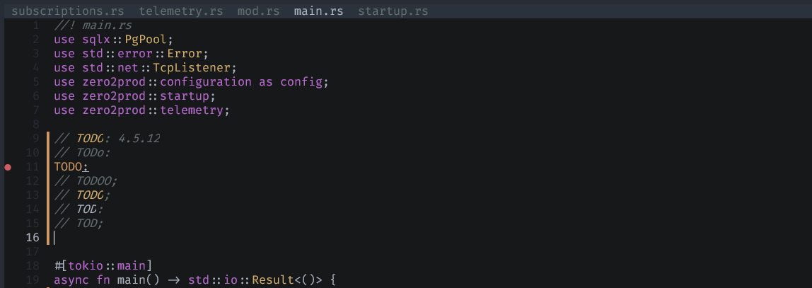 Certain characters cutoff in rust comments when using onedarker theme ...