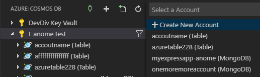 `Cosmos DB: Open Collection' command shows Tables · Issue #830 · microsoft/vscode-cosmosdb · GitHub
