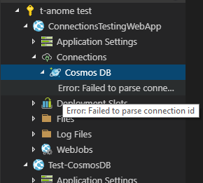 Failed to parse connection id error under CosmosDB/Connections tree item · Issue #670 ...