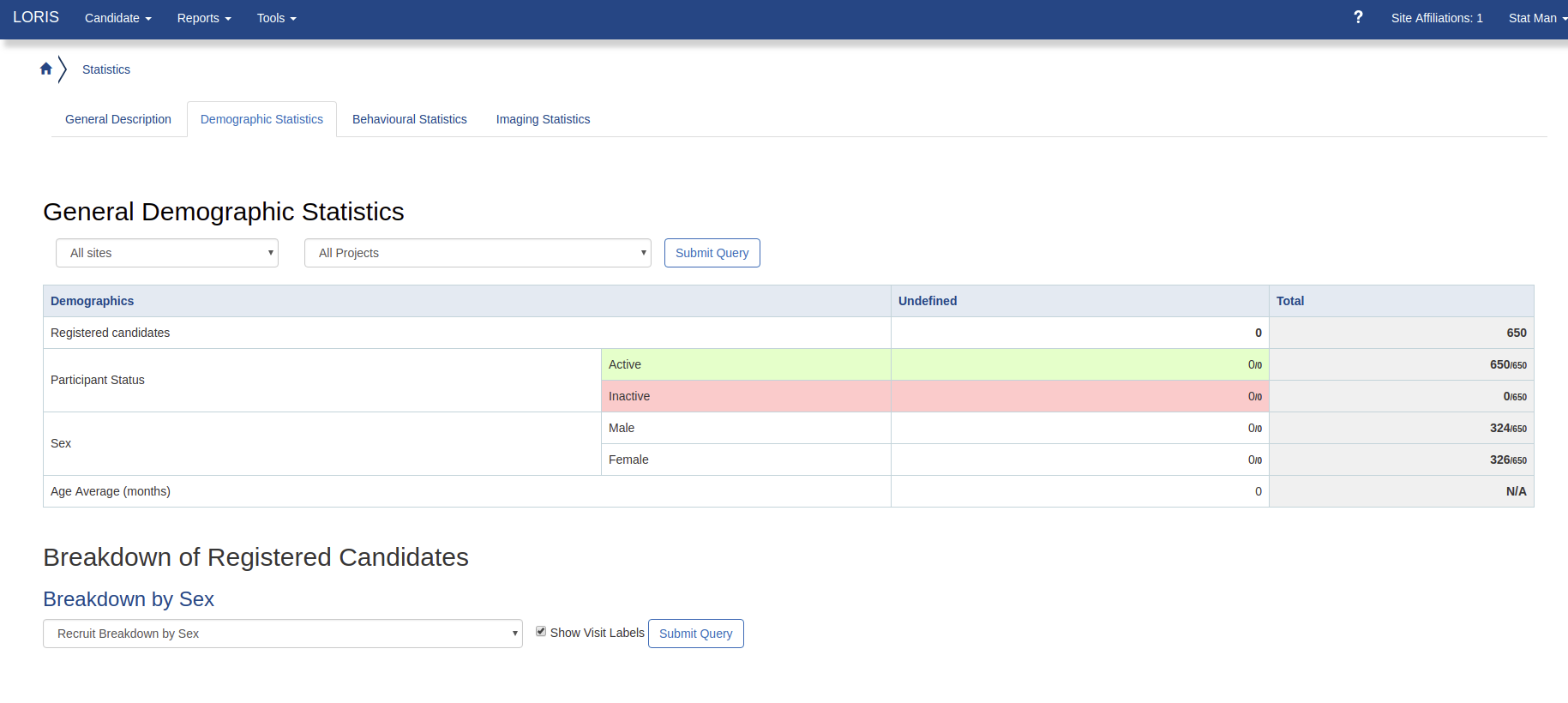 [statistics] Submit Query Not Consistent Between Tabs · Issue #4732 · aces/Loris · GitHub