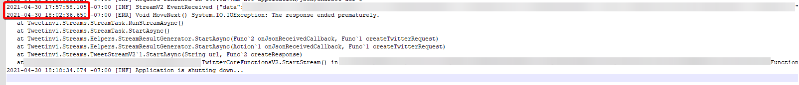 IOException in TwitterStream app (v5.0.3) · Issue #1090 · linvi ...
