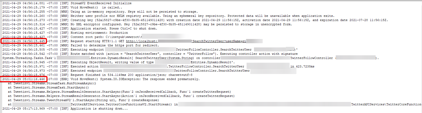 IOException in TwitterStream app (v5.0.3) · Issue #1090 · linvi ...