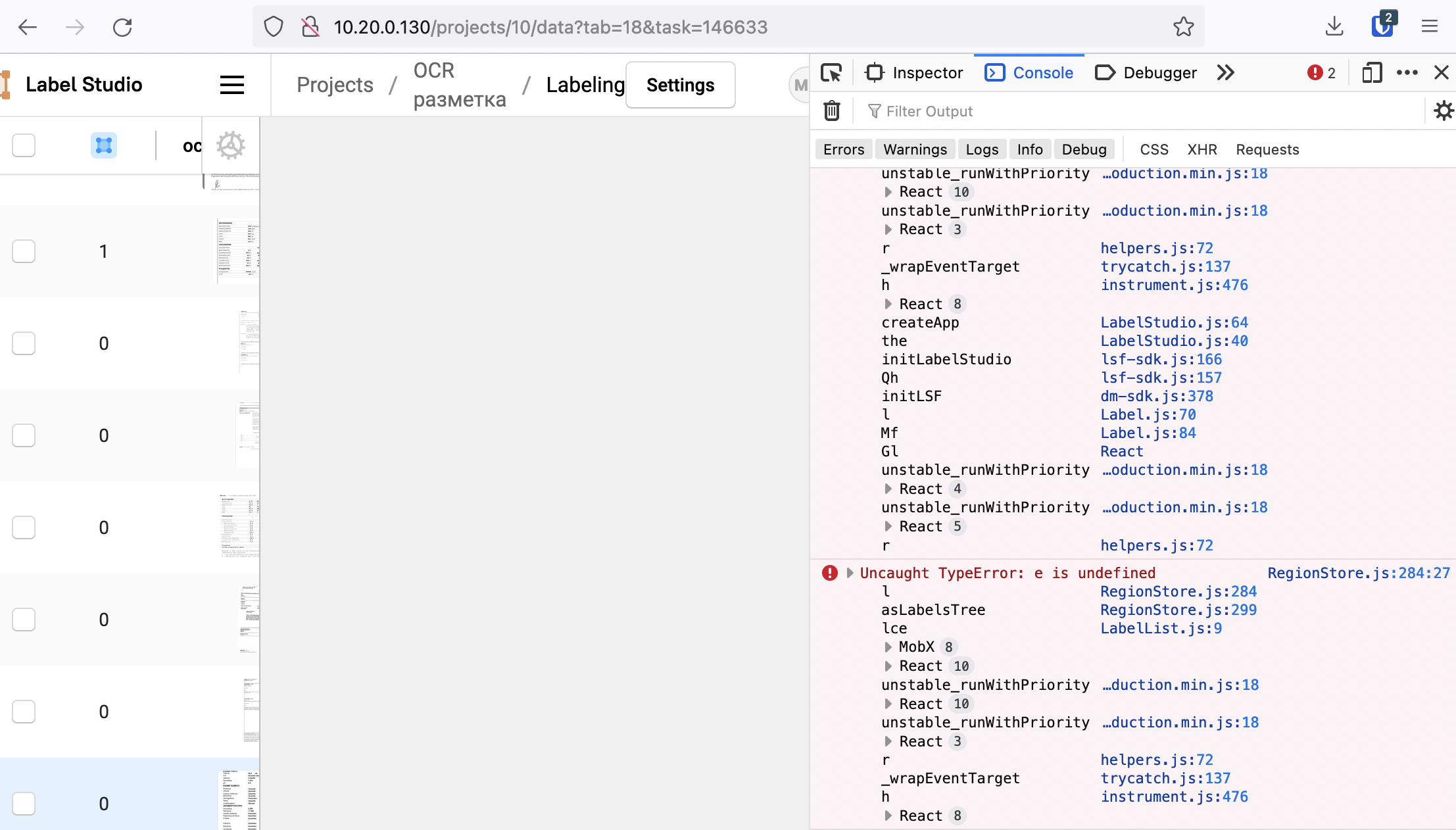 OCR task panel disappears on switching to "Labels" · Issue #2789 · HumanSignal/label-studio · GitHub