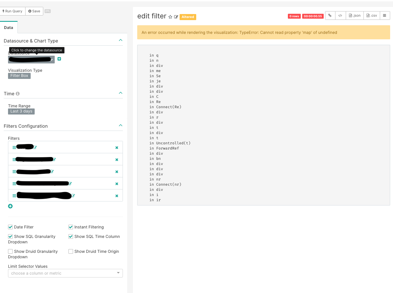 FilterBox visualization error with empty results from Druid datasources · Issue #9855 · apache ...
