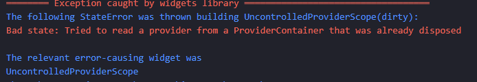 2.0.0-dev.6 issue: Tried to read a provider from a ProviderContainer ...