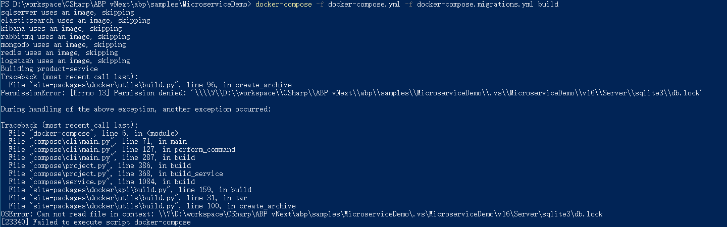 Build Microservicedemo Image Failed Cannot Read Sqlite3dblock · Issue 1819 · Abpframework