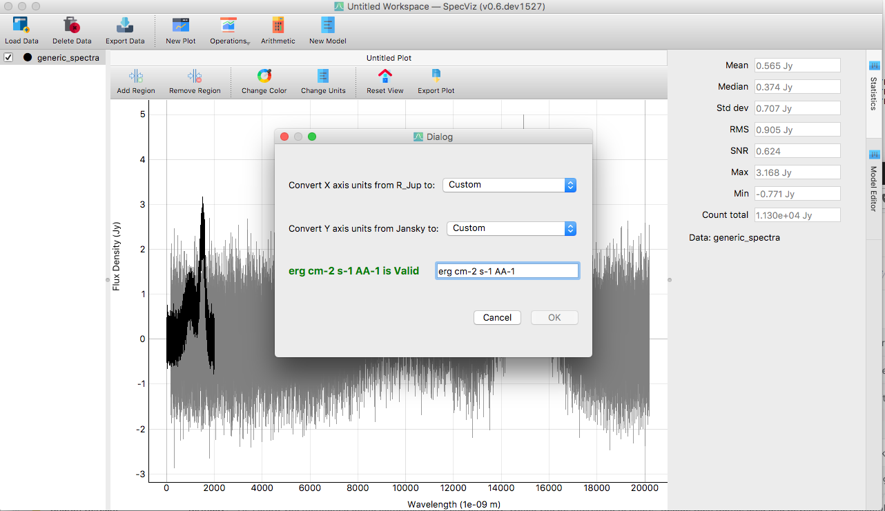 UnitChange dialog doesn't handle no units case · Issue #452 · spacetelescope/specviz · GitHub