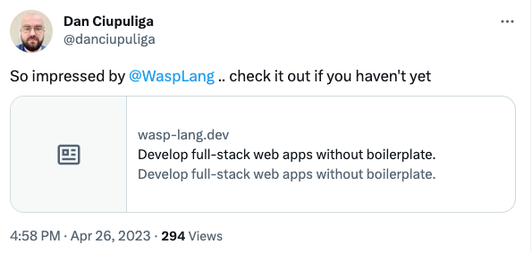 No Thumbnail When Sharing Wasp Lang Dev On Twitter · Issue 1185 · Wasp Lang Wasp · Github