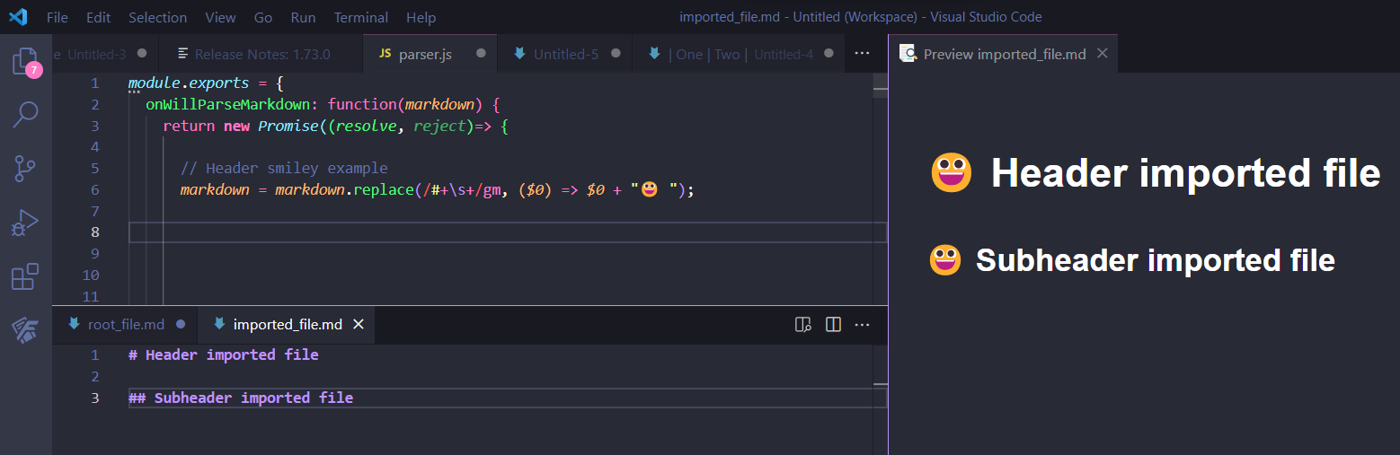 Extend Parser not being applied on imported markdown files · Issue #785 · shd101wyy/vscode ...