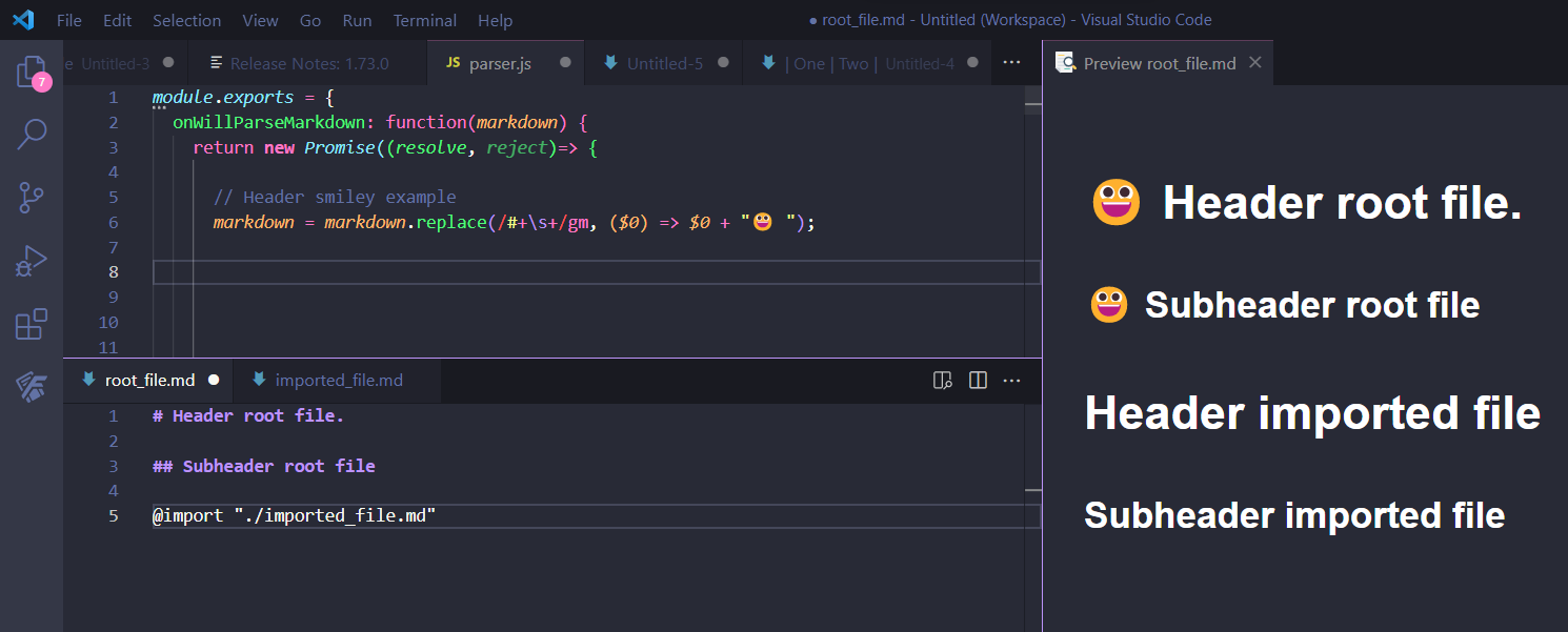 Extend Parser Not Being Applied On Imported Markdown Files · Issue 633