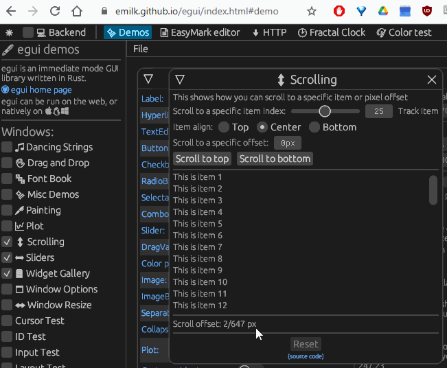 Label Click Handling And Scrolling Example Broken In Egui 11 · Issue 334 · Emilkegui · Github