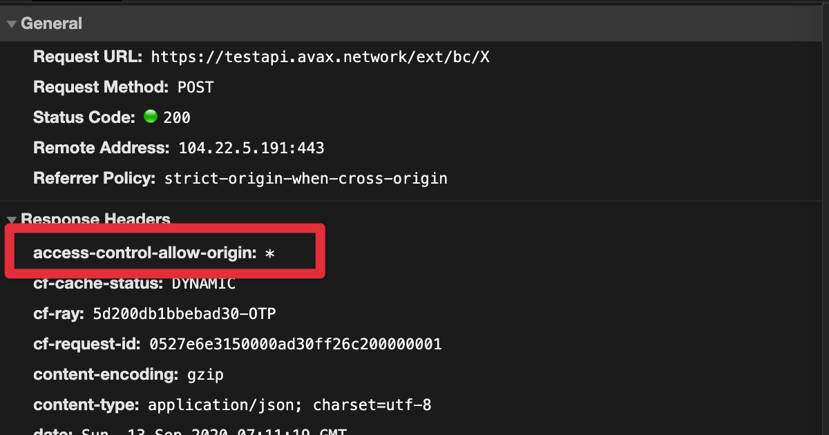 Missing CORS Header on C-Chain RPC · Issue #400 · ava-labs/avalanchego · GitHub
