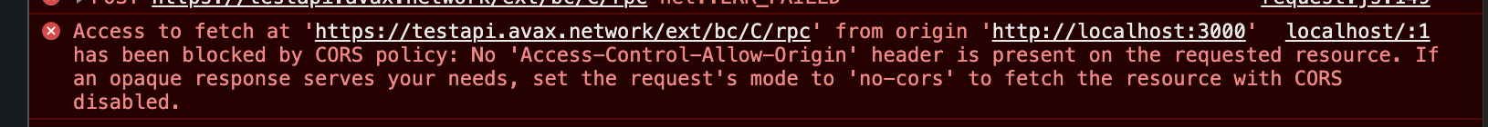 Missing CORS Header on C-Chain RPC · Issue #400 · ava-labs/avalanchego · GitHub
