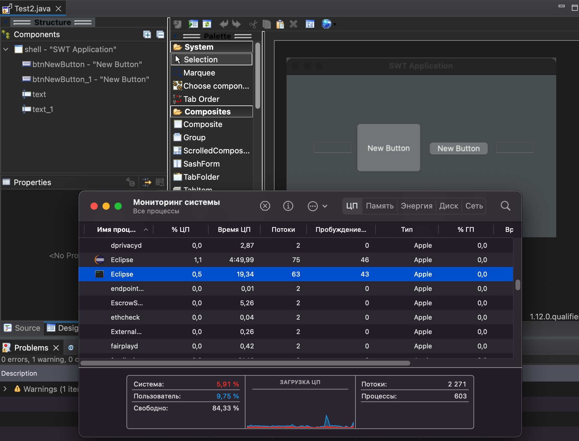 [SWT] Empty Design tab on Mac M1 Pro · Issue #344 · eclipse-windowbuilder/windowbuilder · GitHub