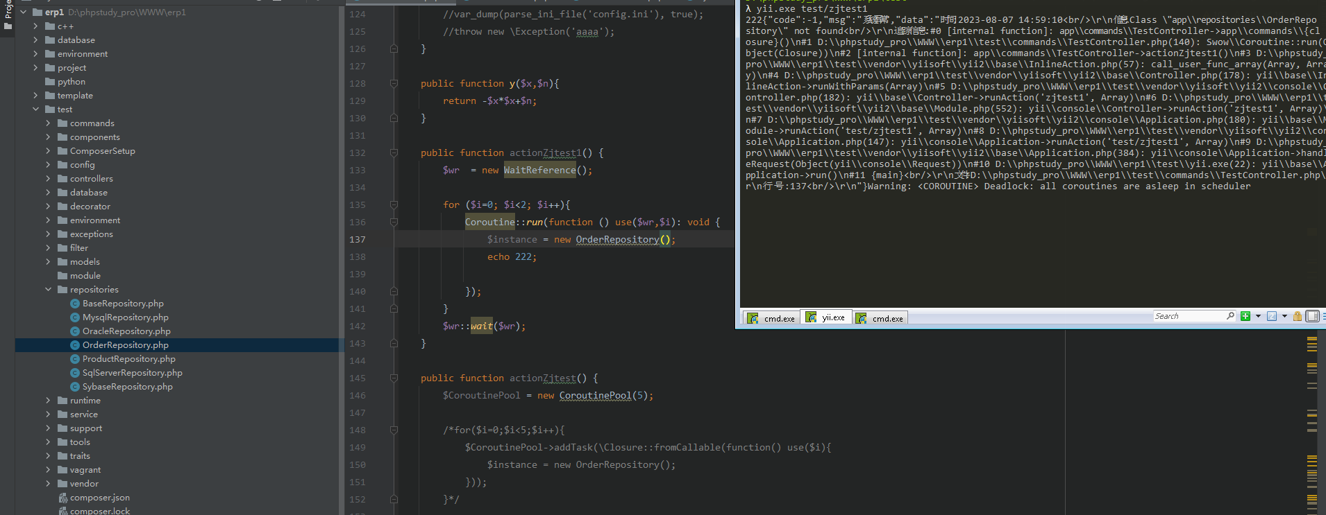 开两个协程实例化同个类报 Class xxx not found · Issue #211 · swow/swow · GitHub