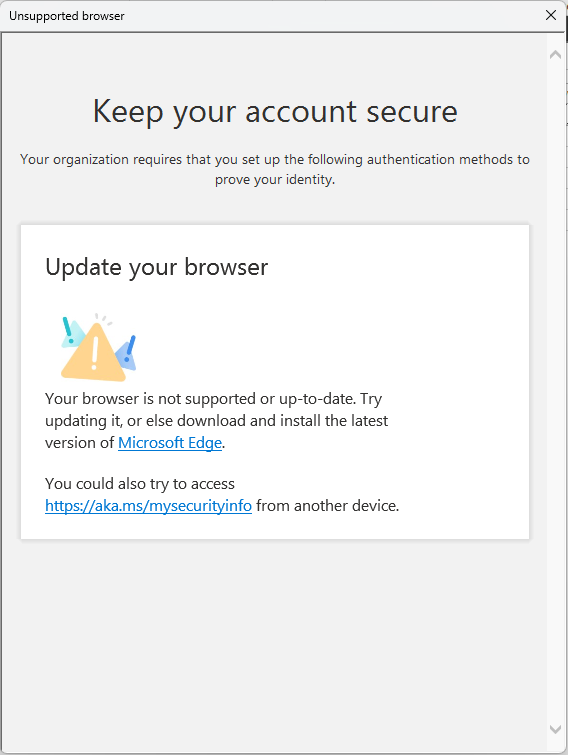 Bug Unsupported Browser Error When Using Embedded Web View · Issue 0010