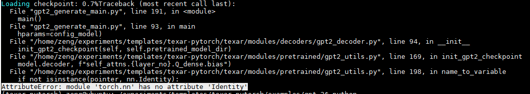 AttributeError: module 'torch.nn' has no attribute 'Identity' · Issue #123 · asyml/texar-pytorch ...