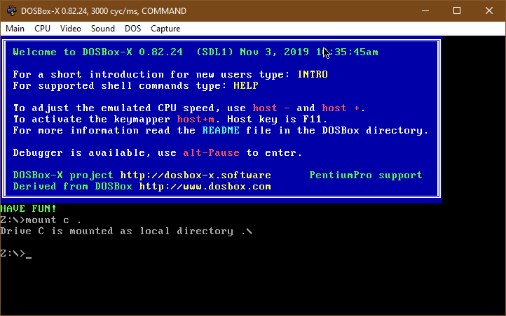 MOUNT C . syntax does not work in XP · Issue #1350 · joncampbell123/dosbox-x · GitHub