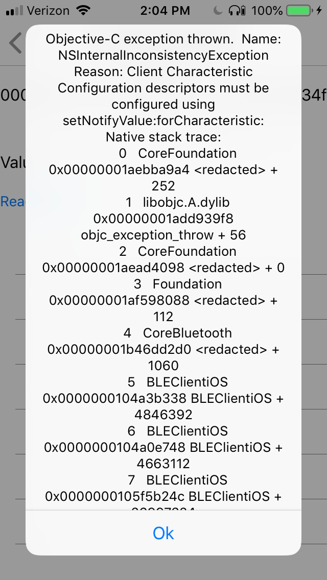 Objective-C exception thrown. Name: NSInternalInconsistencyException Reason: Client ...