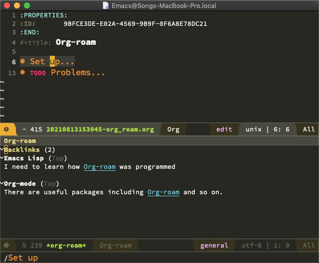Weird Backlink Buffer Display By `org Roam Buffer Toggle` In Spacemacs