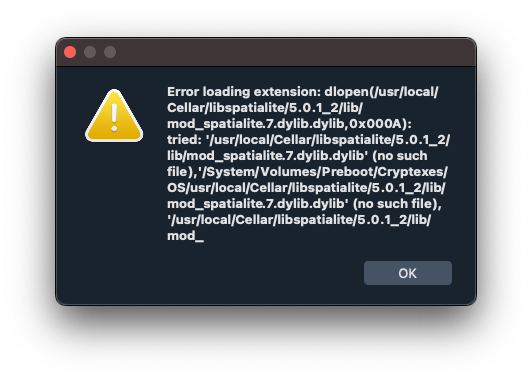 libspatialite filename wrong on macOS · Issue #2807 · sqlitebrowser/sqlitebrowser · GitHub