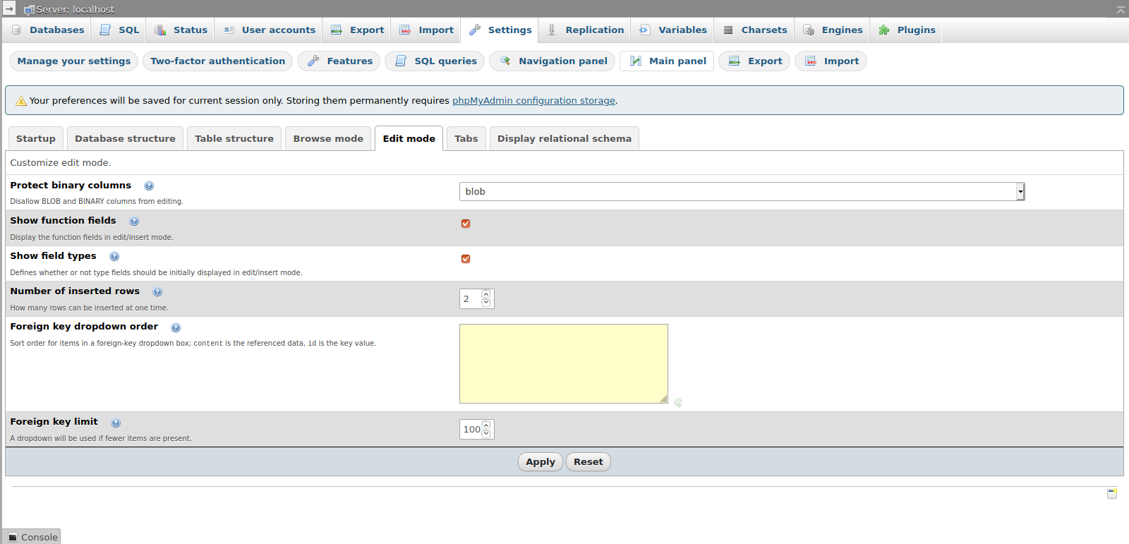 Bad UI: button like text in customize browse mode and edit mode · Issue #15976 · phpmyadmin ...