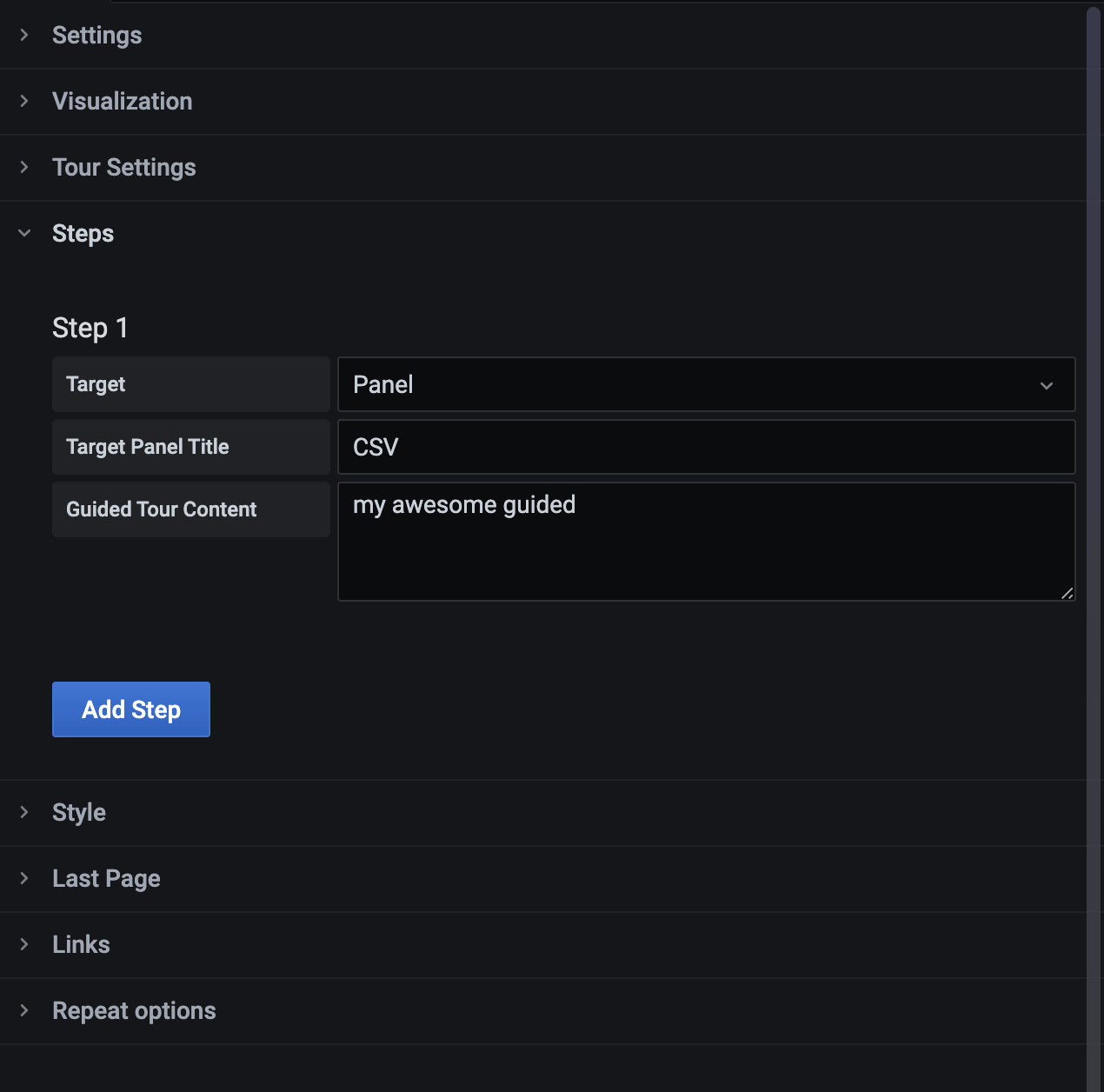 Guided Tour Panel · Issue #1 · grafana/grafana-guidedtour-panel · GitHub