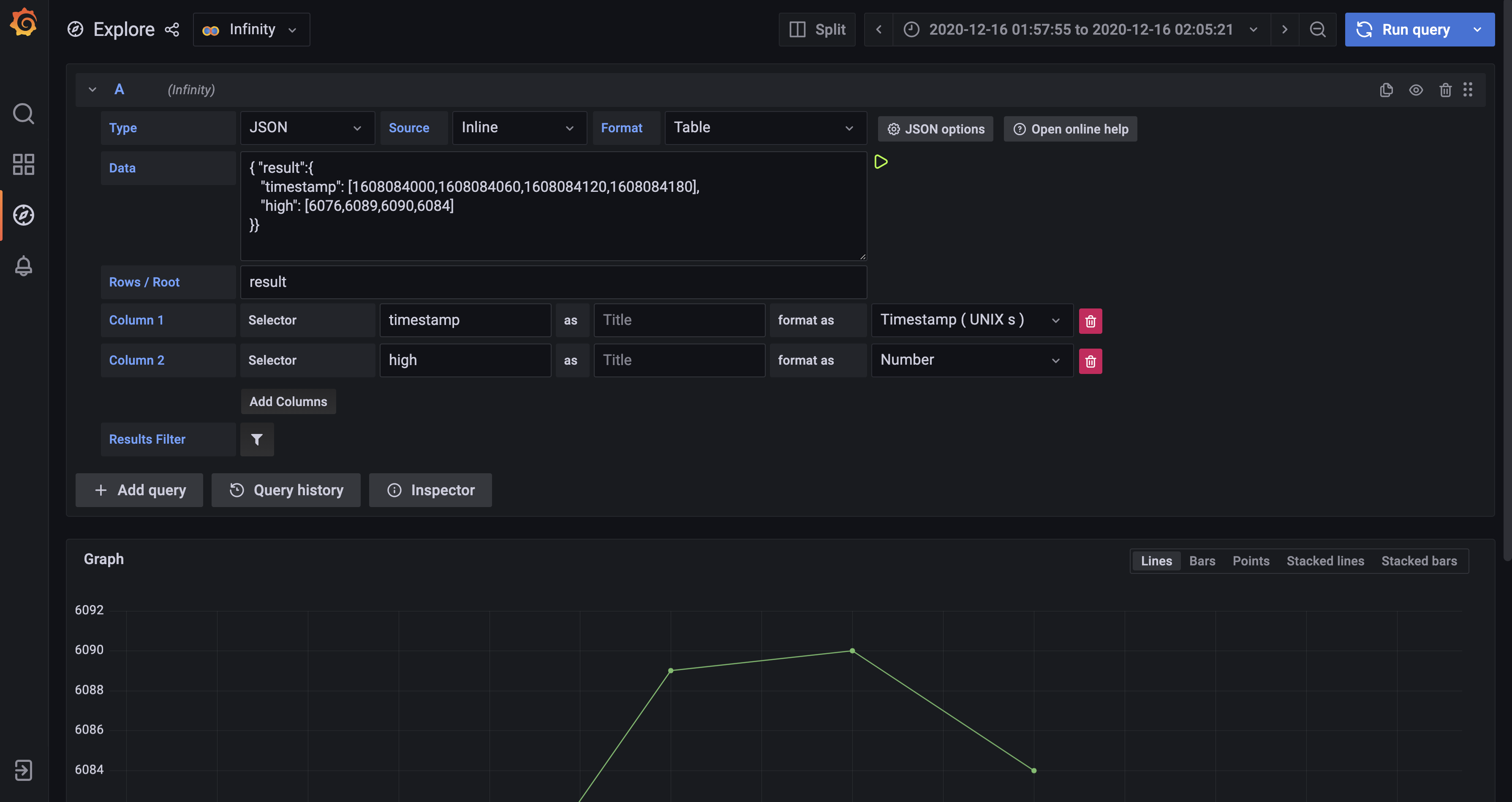[Help Required] JSON Arrays of Numbers · Issue #15 · grafana/grafana-infinity-datasource · GitHub