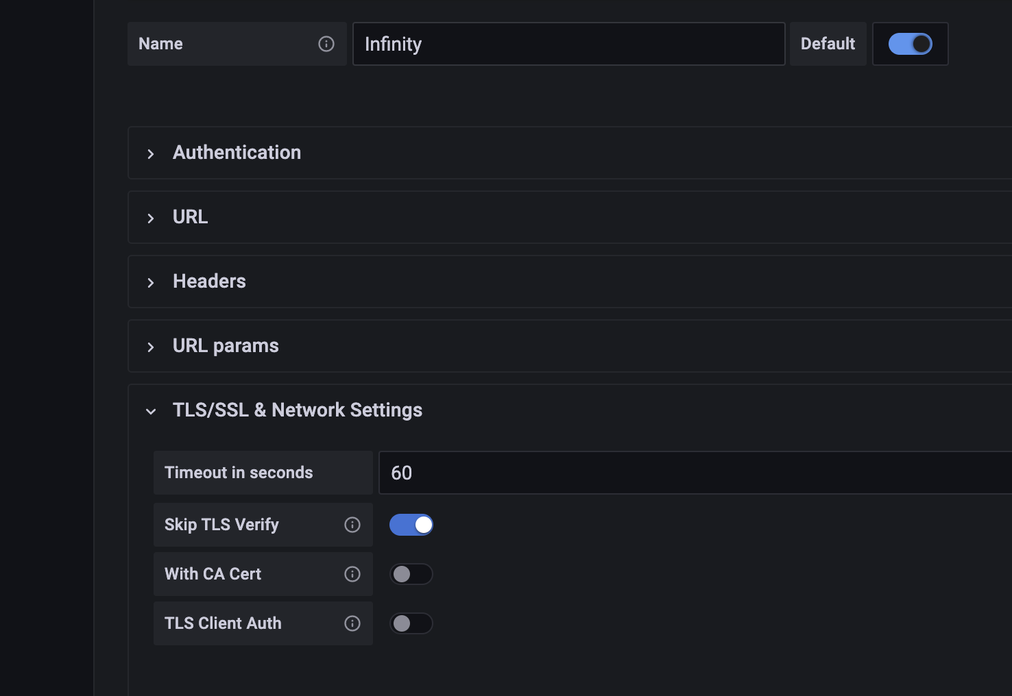 Query Data Error When Using Self Signed Certificate · Grafana Grafana Infinity Datasource