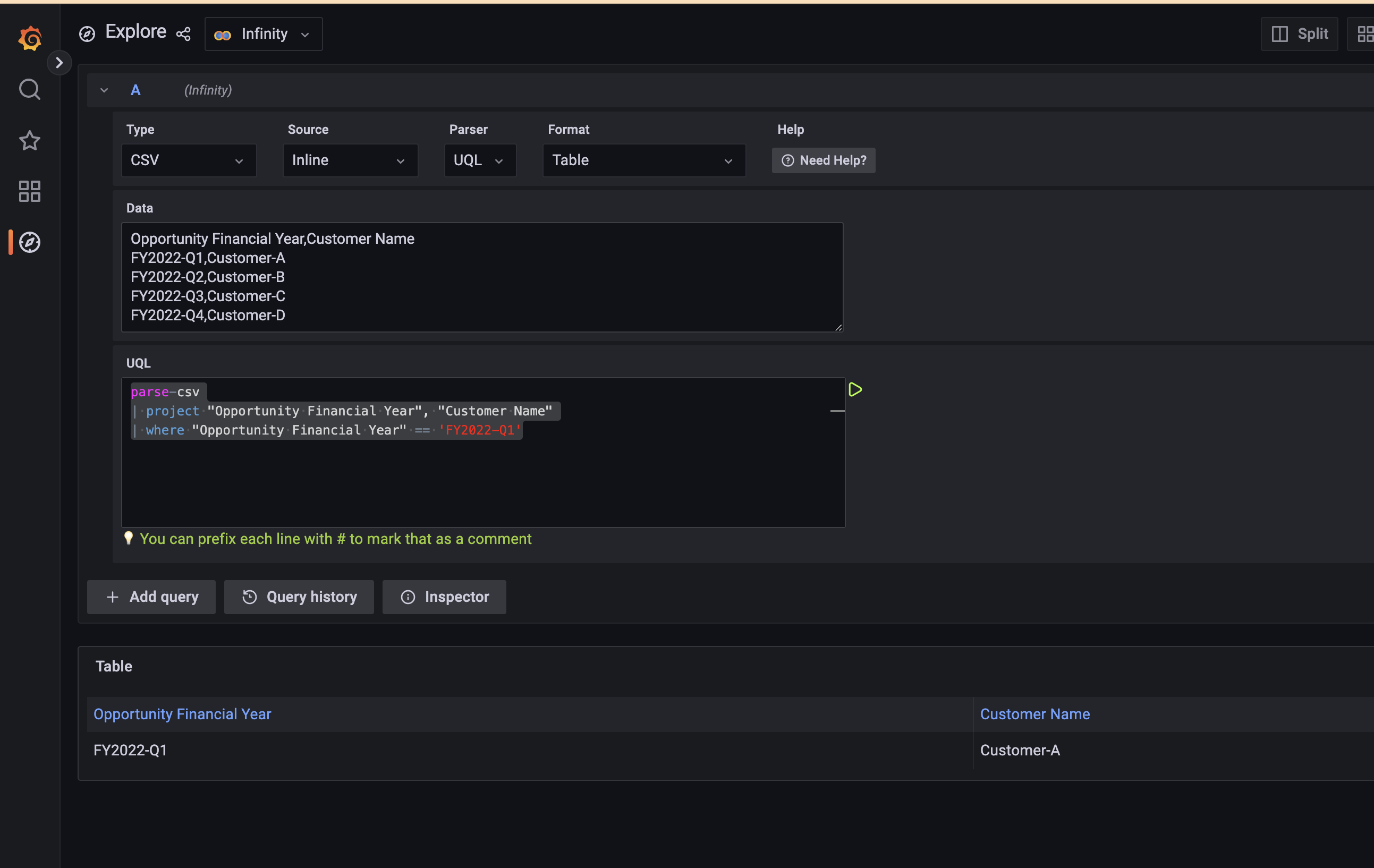 Uql Csv Where Operator · Grafana Grafana Infinity Datasource · Discussion 419 · Github