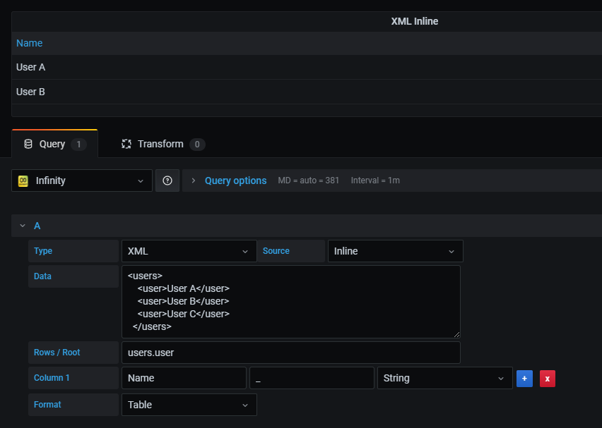 Screenshots & Showcase · Issue #1 · grafana/grafana-infinity-datasource ...