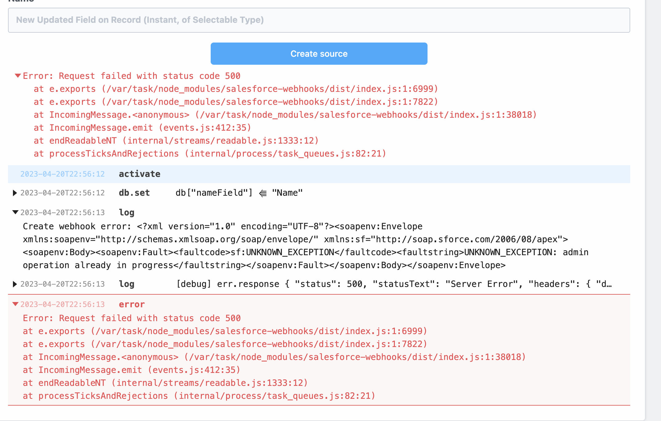 Bug Salesforce Webhook Crashes On Creation · Issue 6130 · Pipedreamhqpipedream · Github
