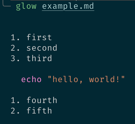 code blocks interrupt enumeration · Issue #81 · charmbracelet/glamour · GitHub