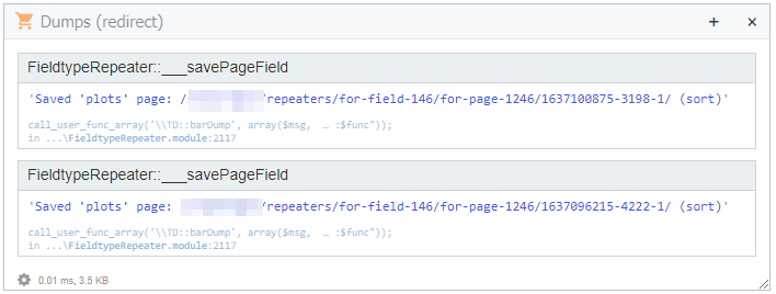 FieldtypeRepeater is sending dumps to Tracy Debugger · Issue #1474 · processwire/processwire ...