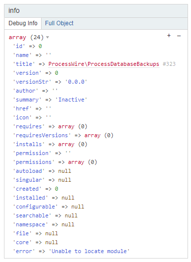 Modules Getmoduleinfoverbose Not Working In Pw 2 0 2020 · Issue 1765 · Processwire