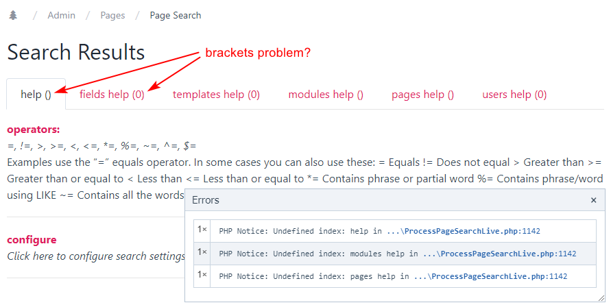 Admin Search Help Issues · Issue 1066 · Processwireprocesswire Issues · Github