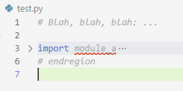 Folding is not working correctly for `#region` surrounded by imports ...