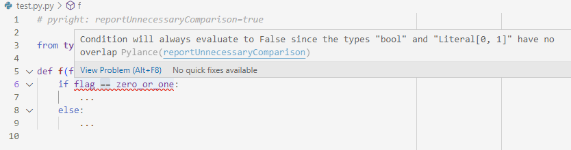 Reportunnessarycomparison `bool` And `literal 0 1 ` · Issue 4861 
