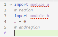 Folding is not working correctly for `#region` surrounded by imports ...