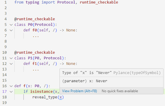 Incorrect type narrowing between deriving protocols · Issue #5901 · microsoft/pyright · GitHub