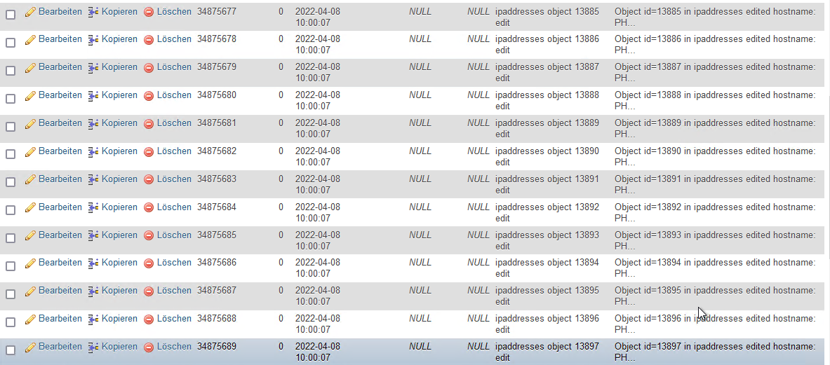 Database size is growing due to log entries · Issue #3545 · phpipam/phpipam · GitHub
