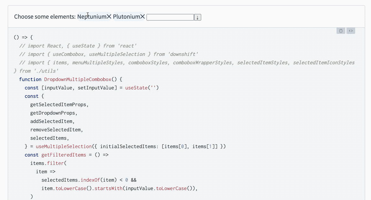 Weird selectedItem duplication on Backspace · Issue #1138 · downshift-js/downshift · GitHub