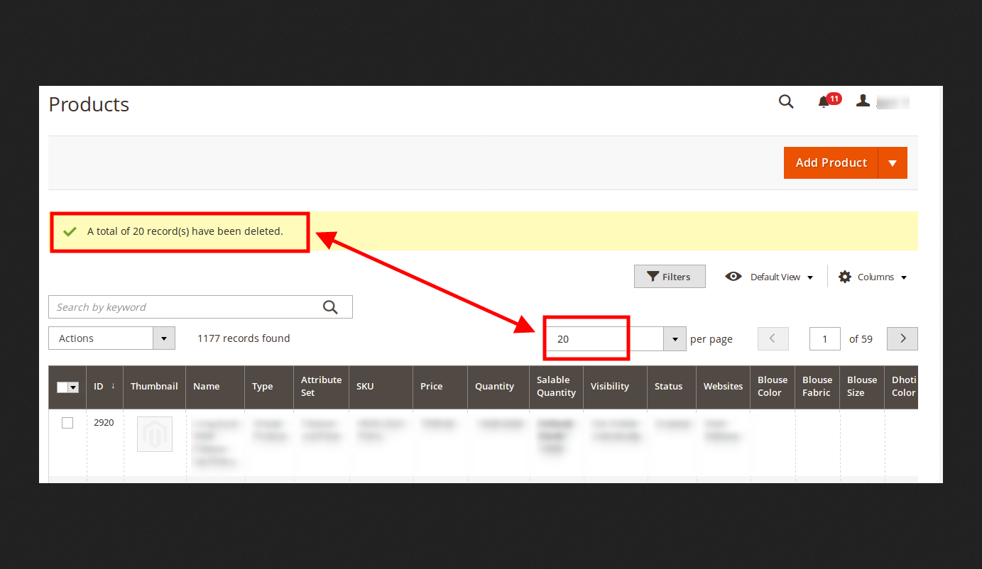 Magento 2.3.1 : All products can not delete from backend · Issue #23788 · magento/magento2 · GitHub