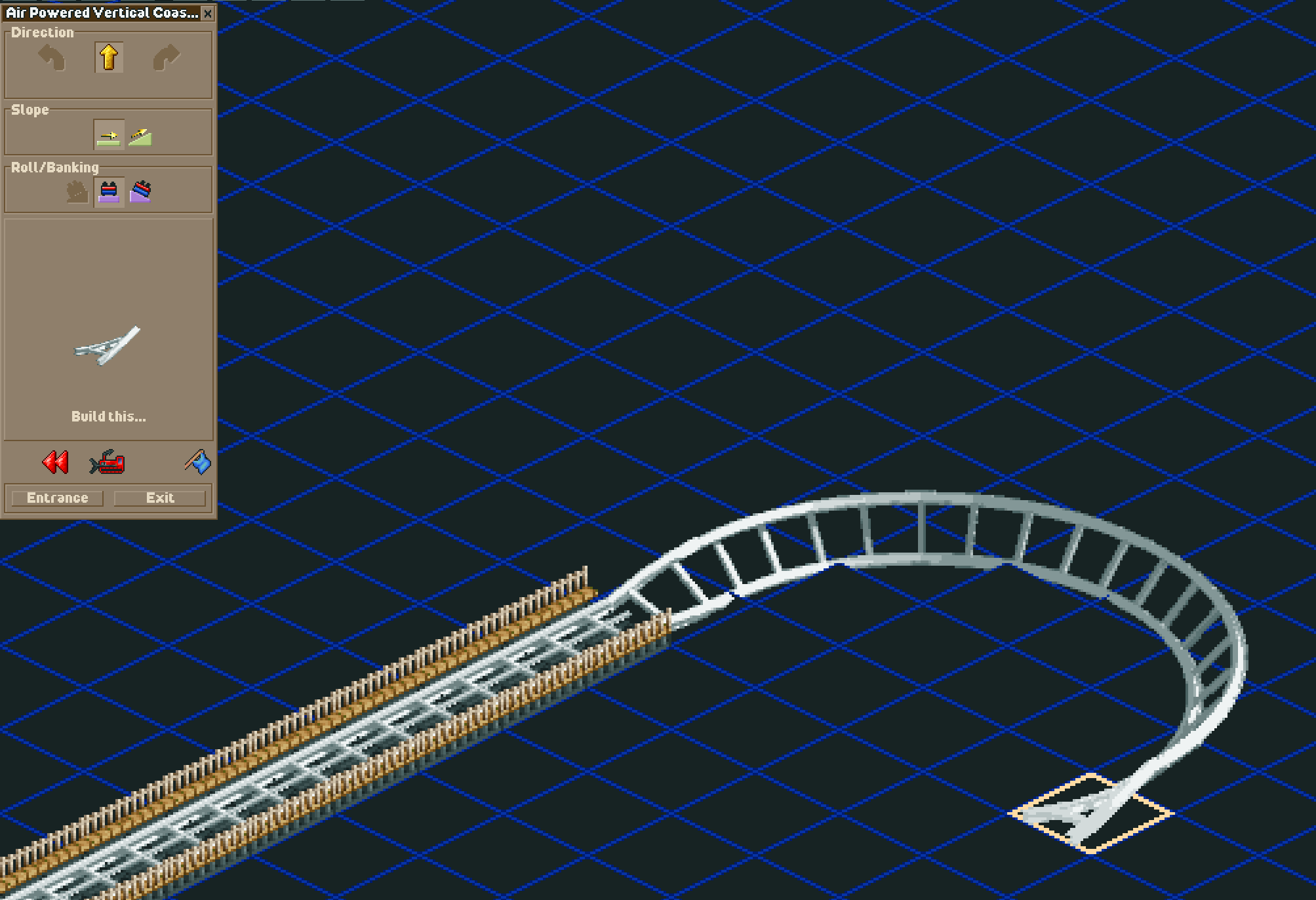 Air Powered Vertical Coaster UI allows non continuous track to be built ...